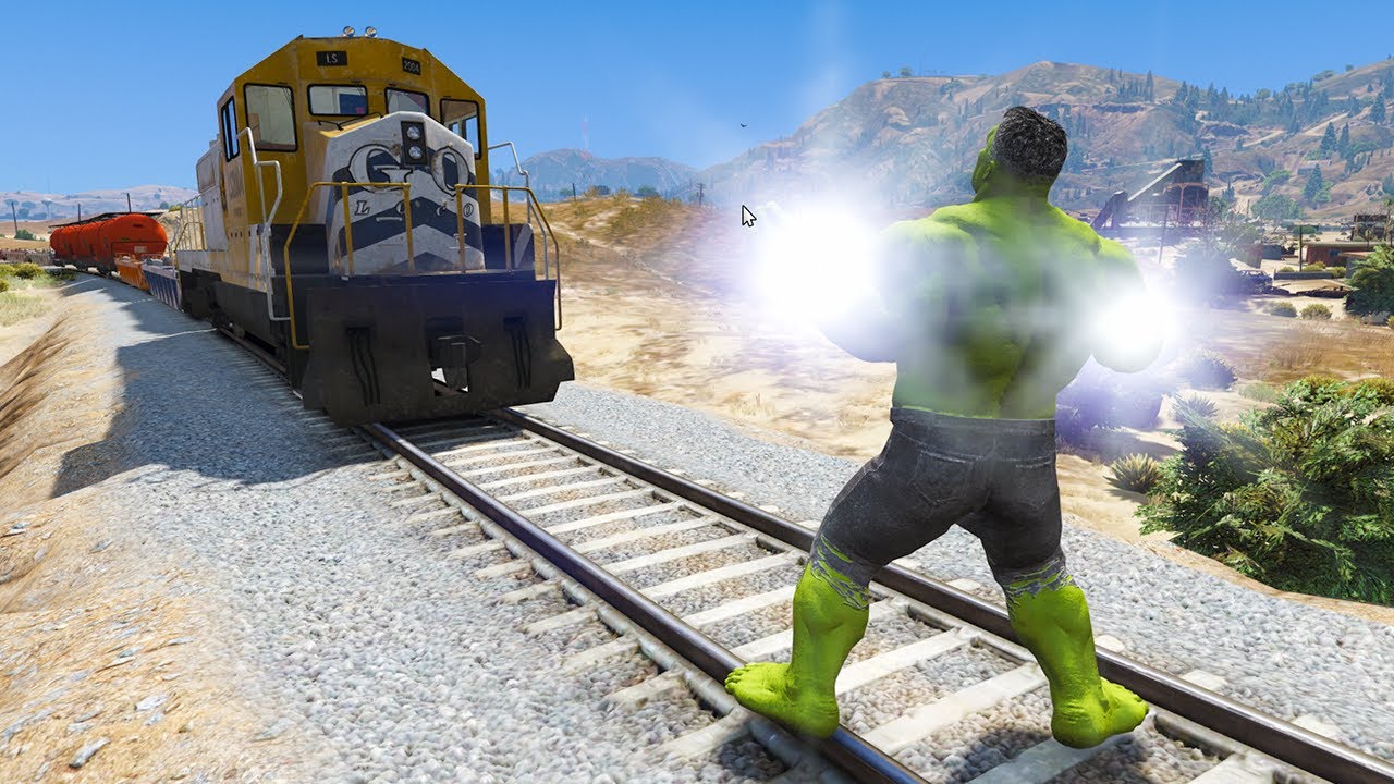 HULK VS GRAY HULK VS BLUE HULK VS TRAIN - WHO CAN STOP THE TRAIN IN GTA ...