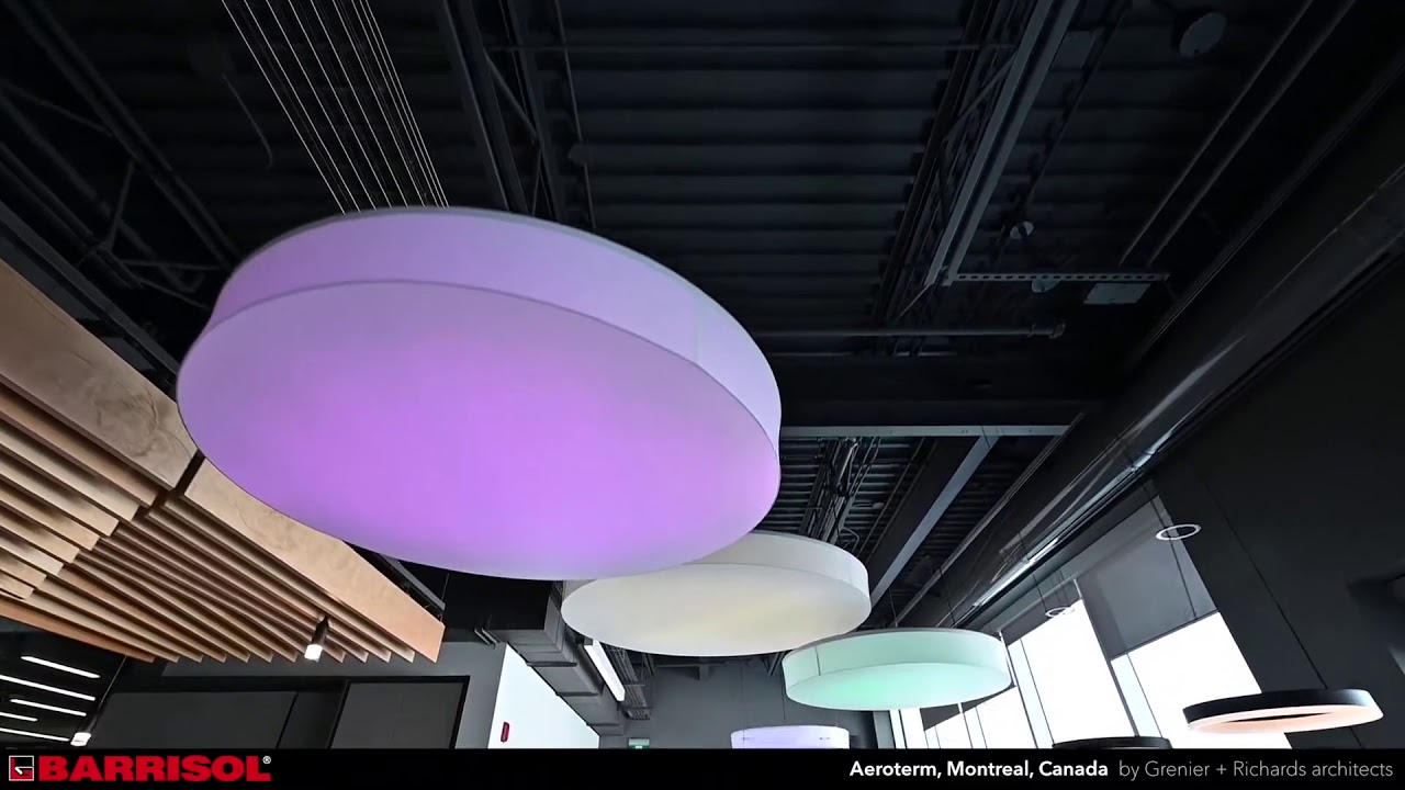 Aeroterm Montreal, Canada Arcolis®, Barrisol Light Lines®, Barrisol Lumière Color®, Luminaire 1 ...