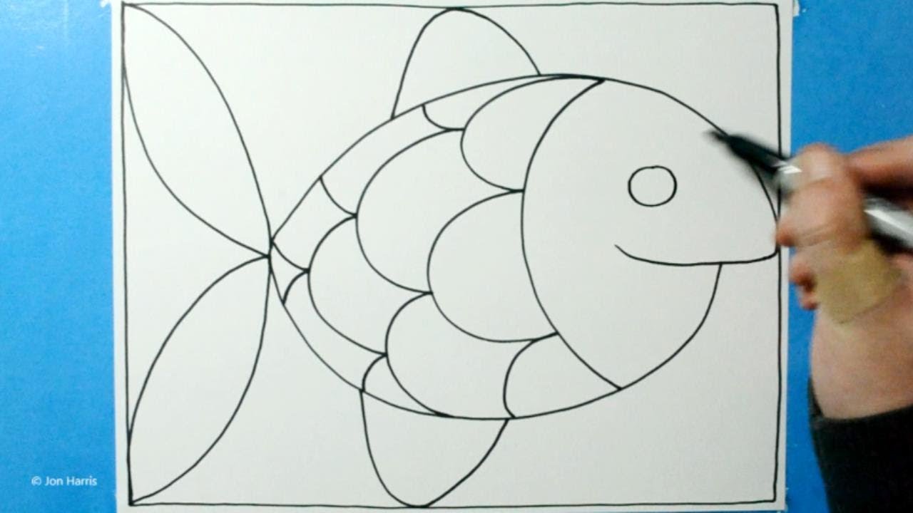Spiral Drawing #283 / 3D Cartoon Fish Pattern / Satisfying Line ...