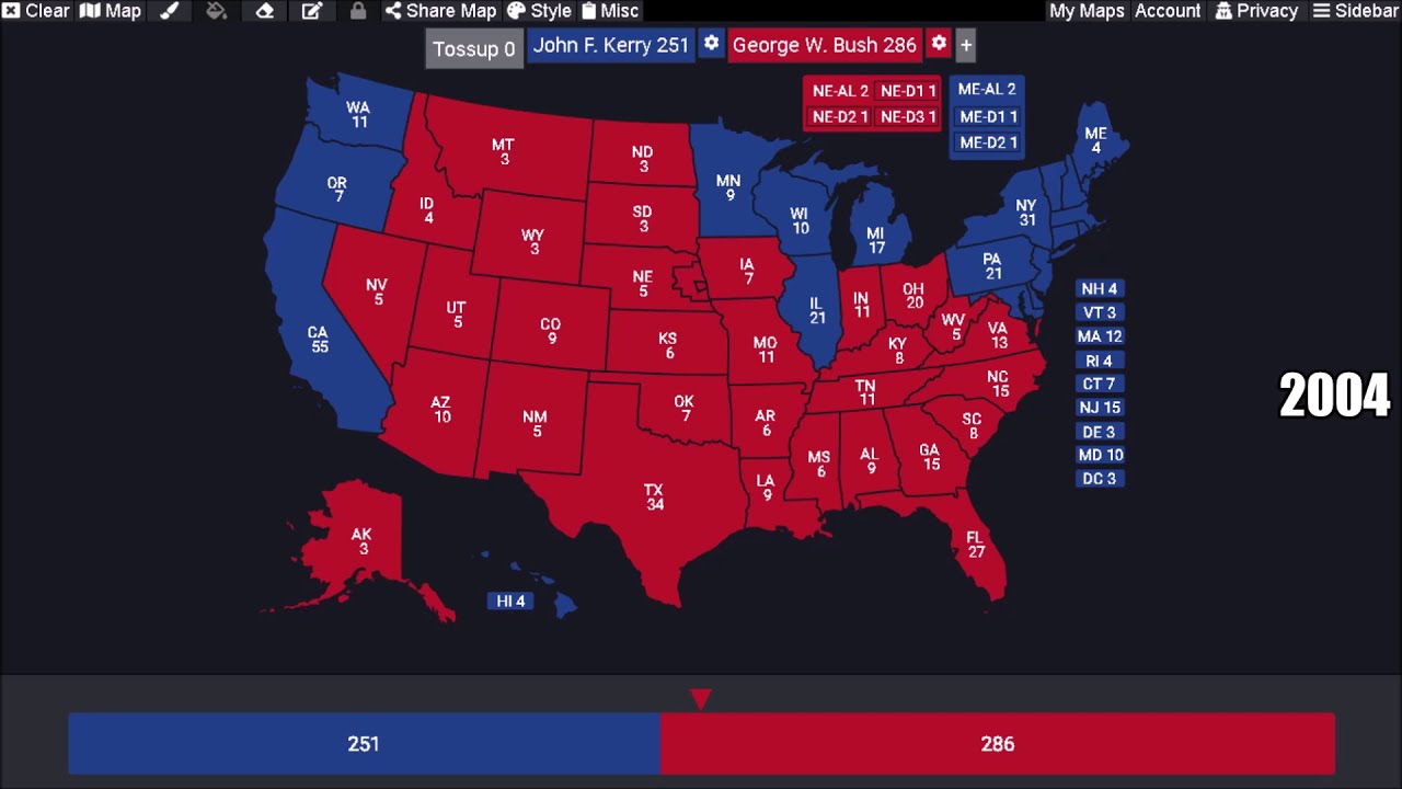 All Presidential Election Results Of The 21st Century So Far - YouTube