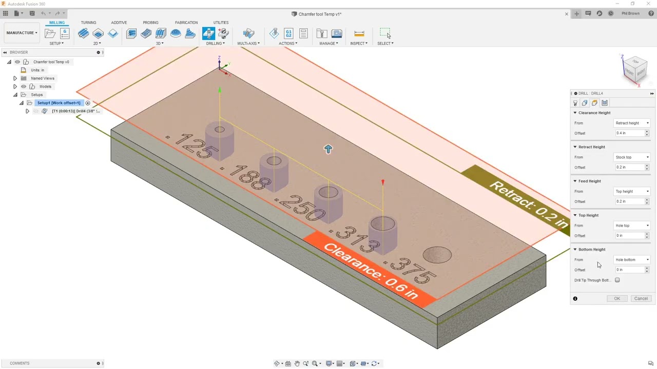 Fusion 360 Quick Tip On Selecting Different Size Holes For Spot Drilling Youtube