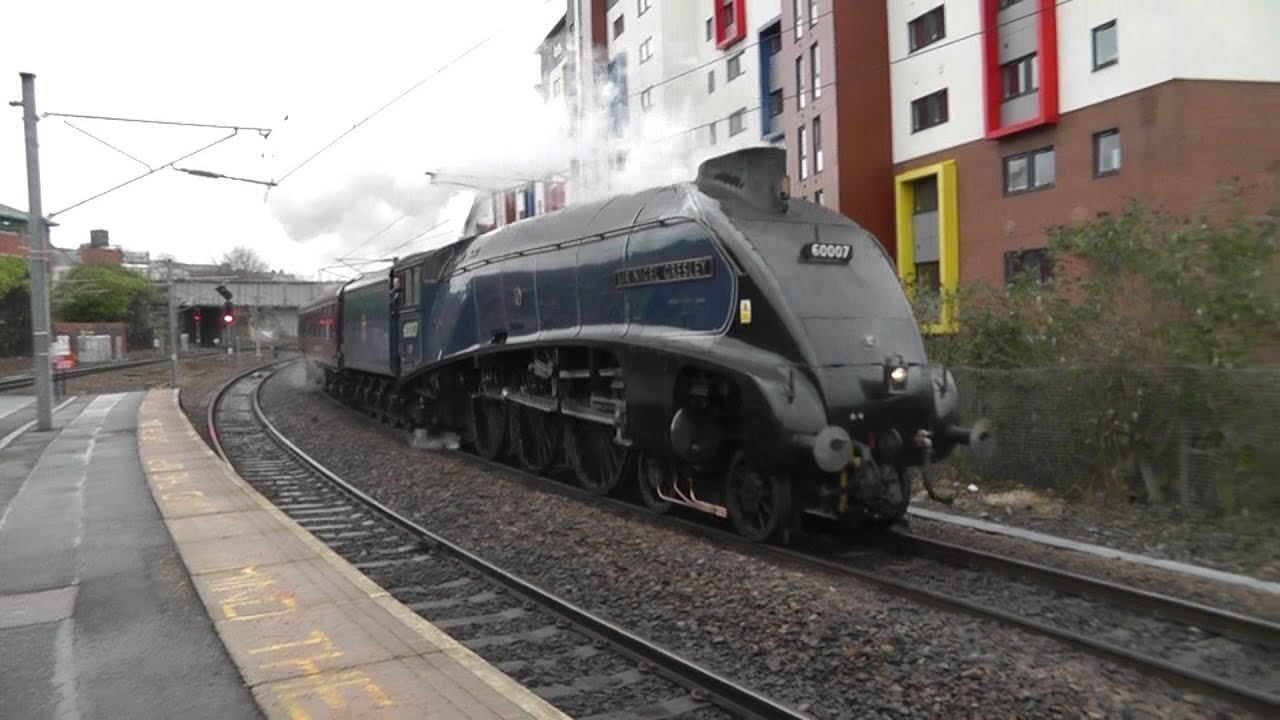 LNER A4 60007 'Sir Nigel Gresley' at Manors - 5Z67 Loco Support Coach ...