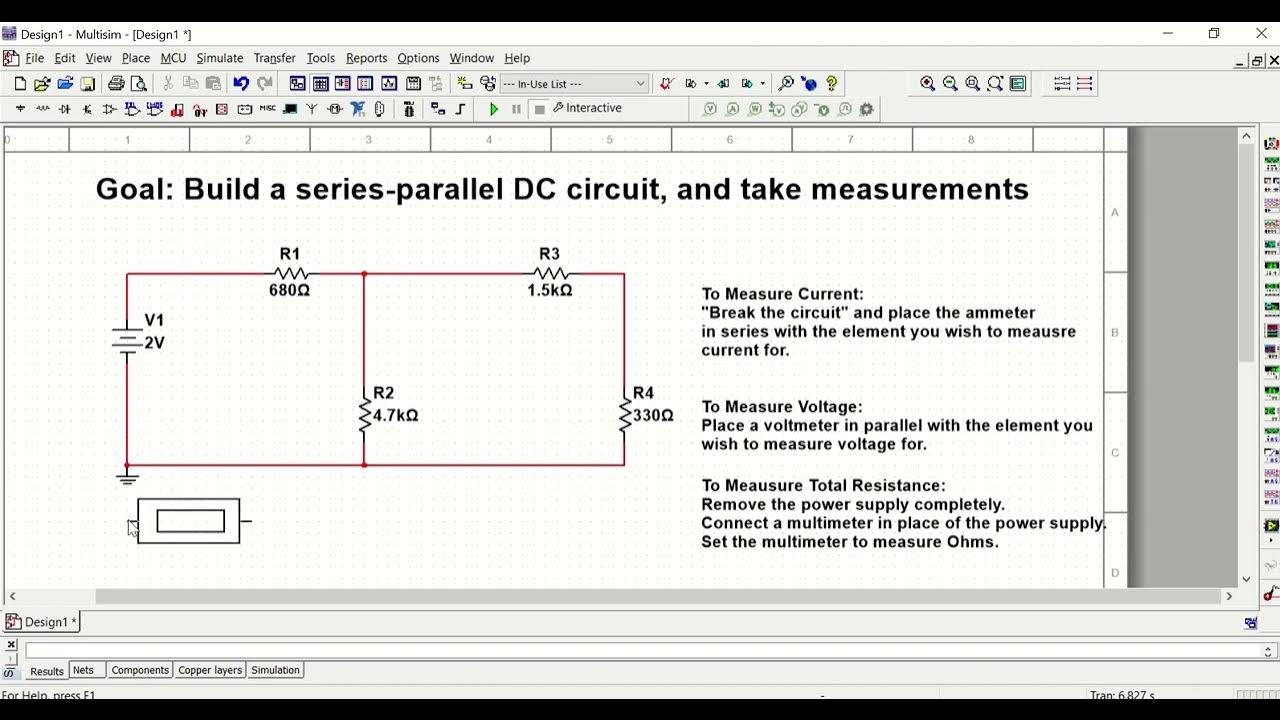 [Intro to Eng] Lab 5A Multisim Demo - Series Parallel DC Circuit ...