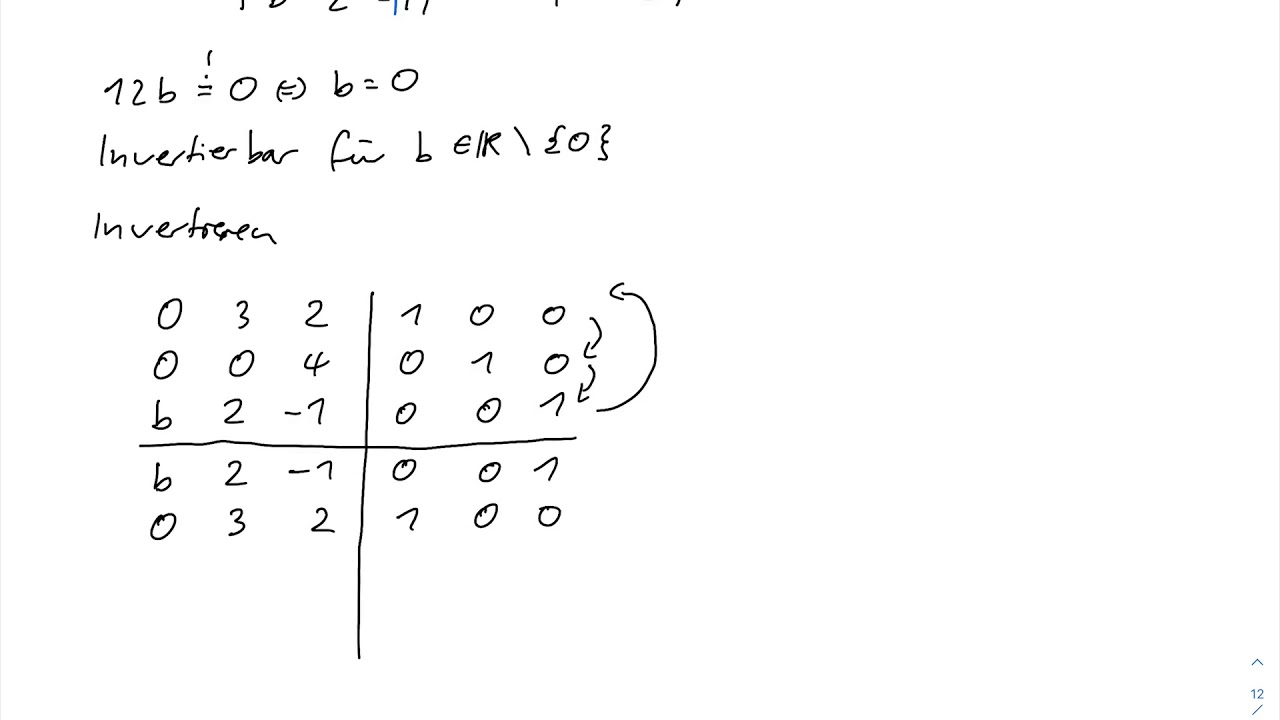 Übungsblatt7 – Determinante und inverse Matrix Aufg.14 - YouTube