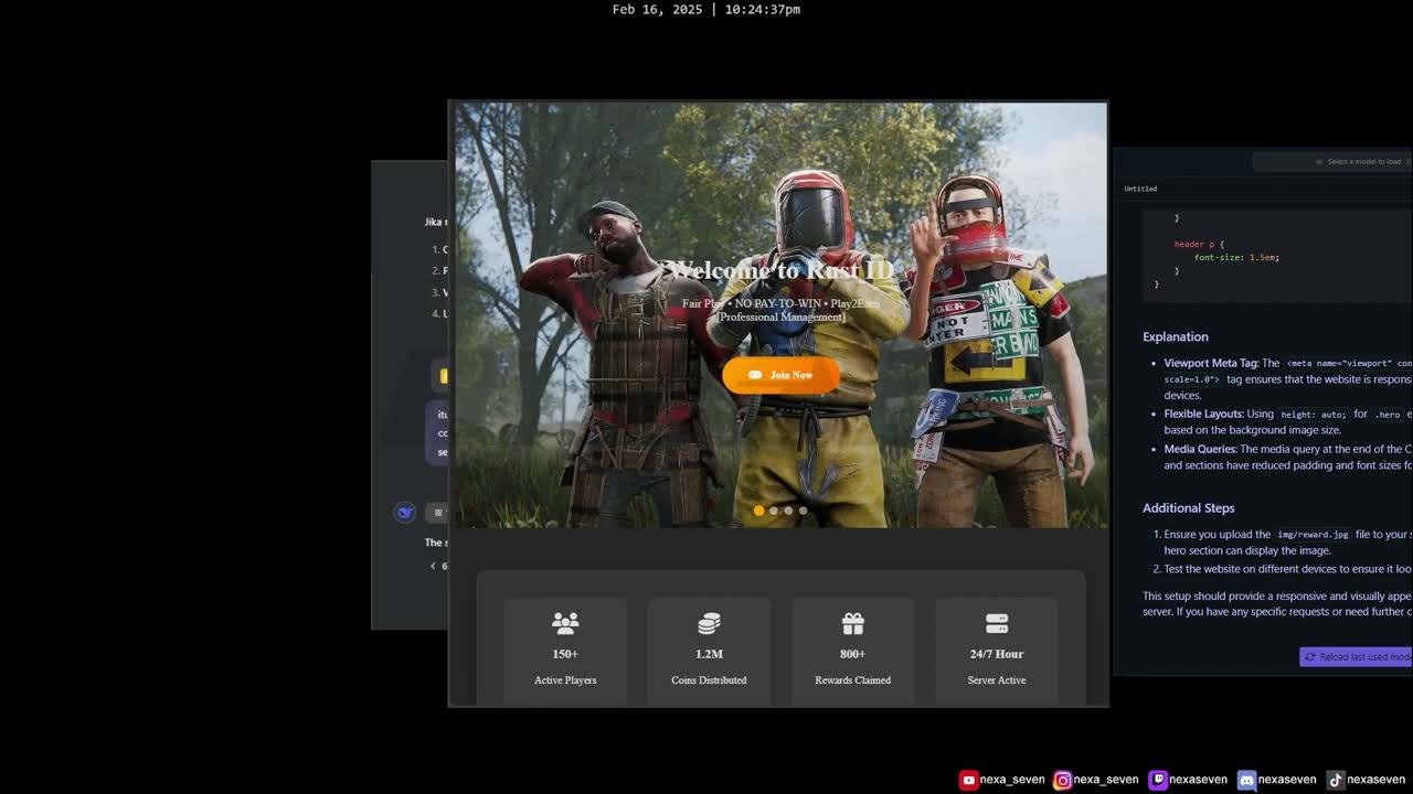Full AI Build Server Rust, Coding C#, HTML5+CSS, Image Dll 🔥 - YouTube