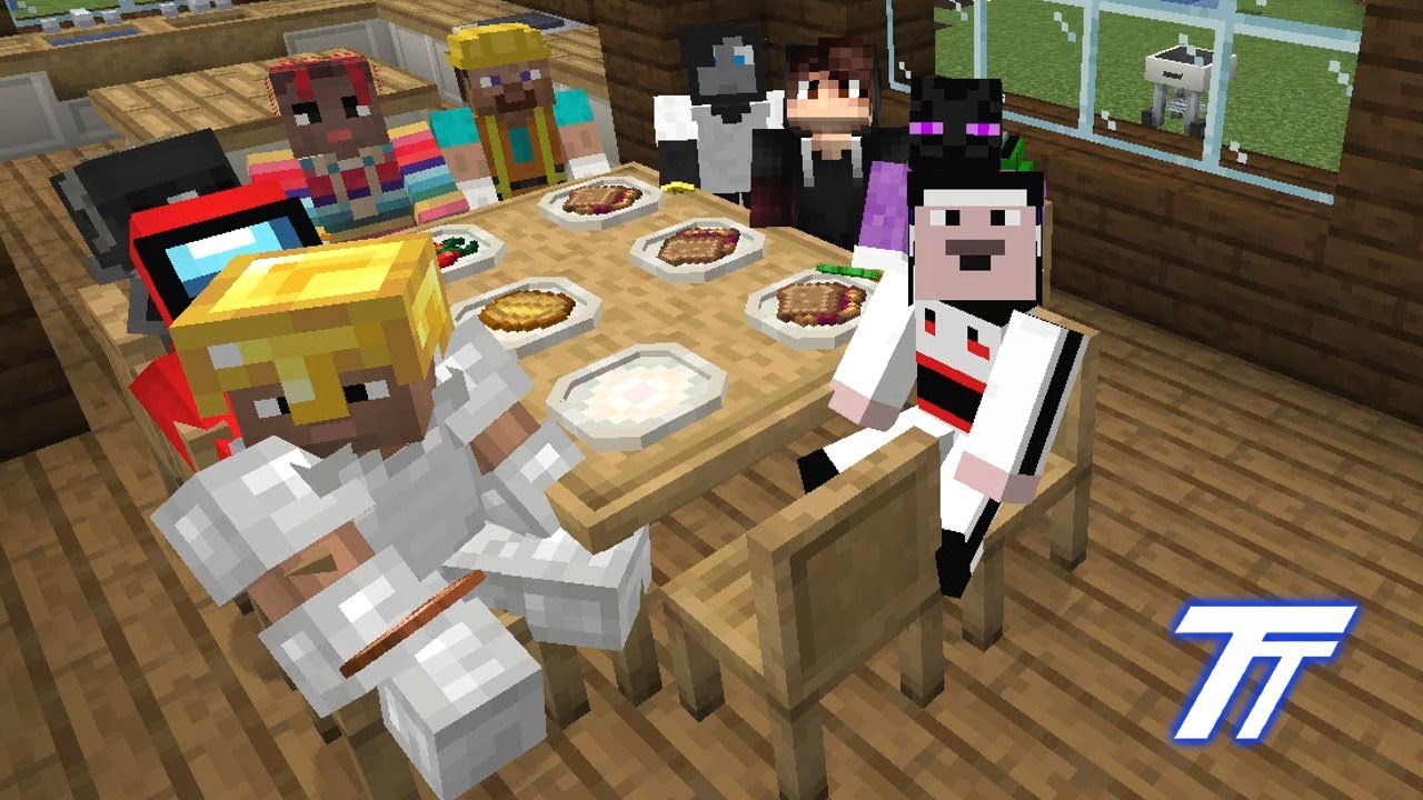 I hosted a dinner party (in minecraft) - YouTube