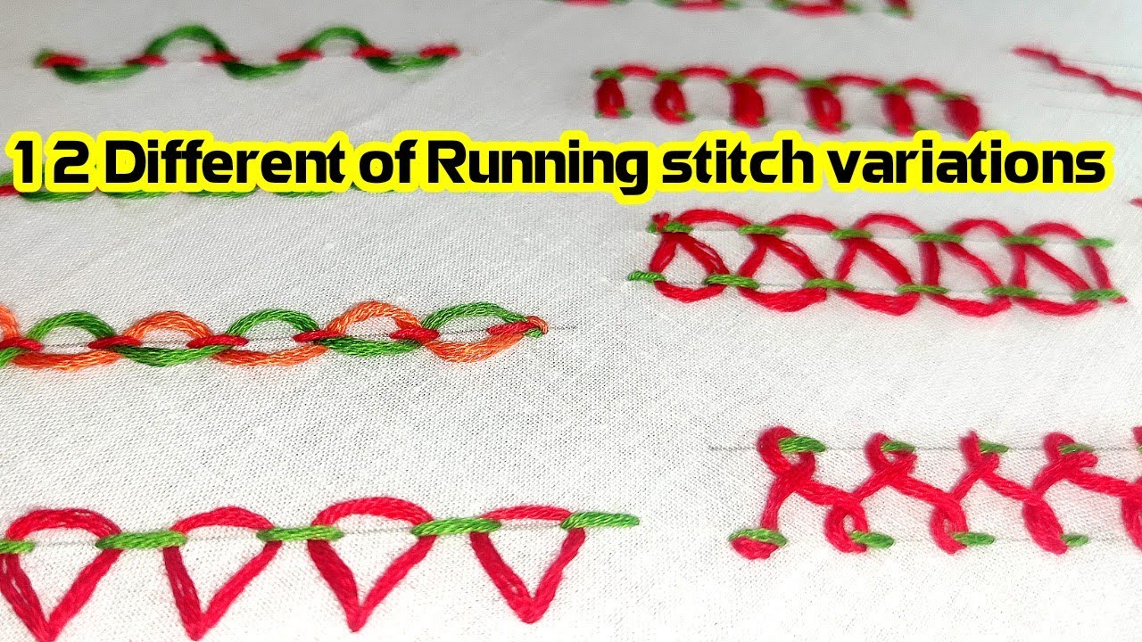 12 different of Running stitch variations ||Hand embroidery for ...