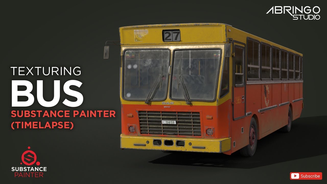 TEXTURING ANBESA BUS– SUBSTANCE PAINTER (TIMELAPSE) - YouTube