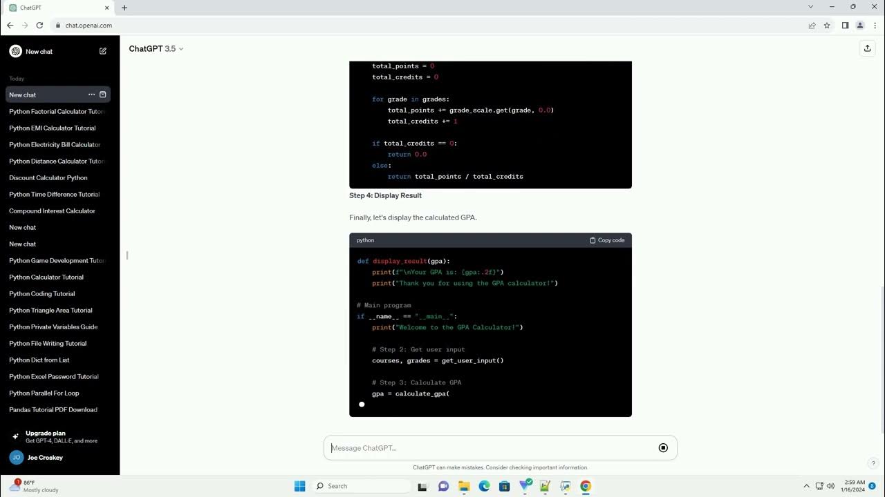 python program to calculate gpa - YouTube