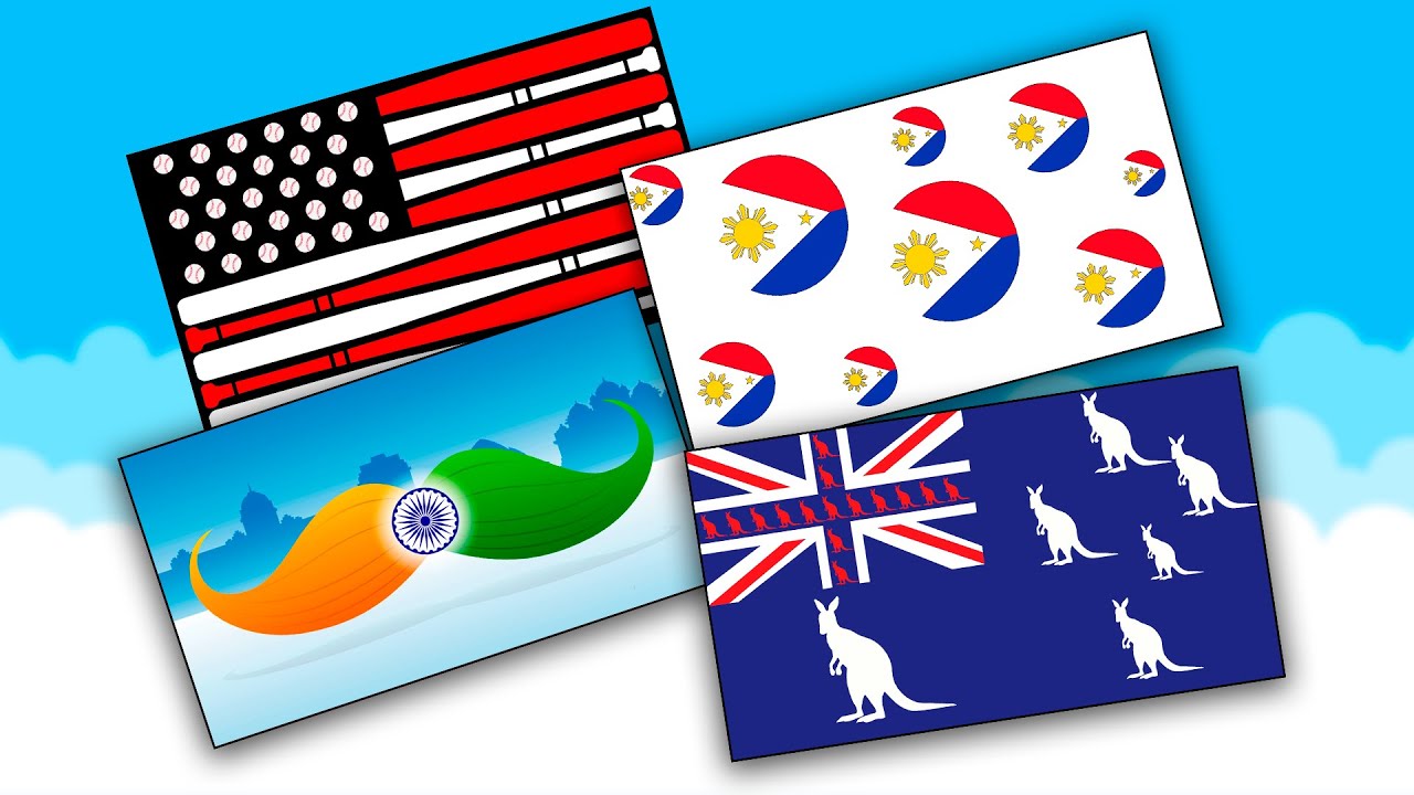 Flags In Different Styles - YouTube