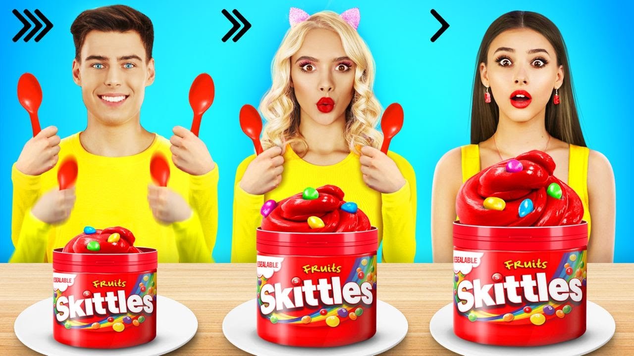 Fast, Medium and Slow Food Challenge | Last to Stop Eating Sweets Loose ...