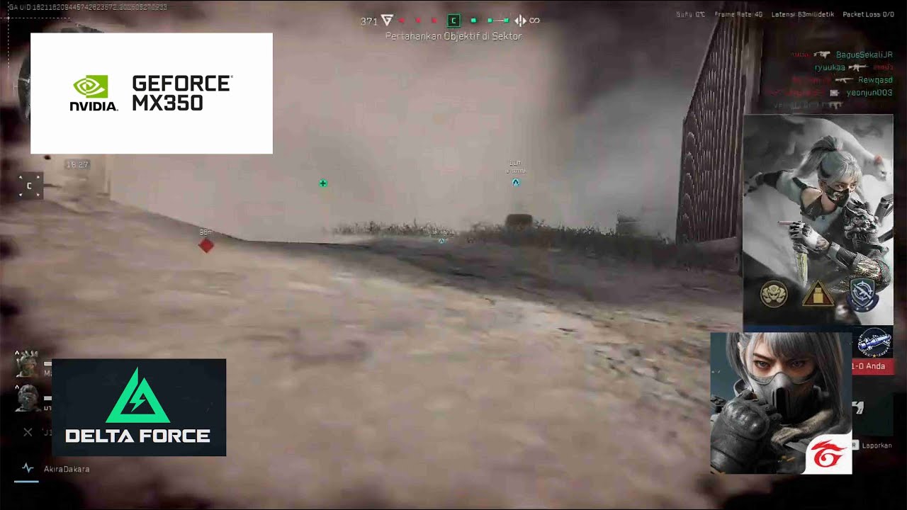 Garena Delta Force Gameplay on MX350 | Low-End Laptop Test | MX350 ...