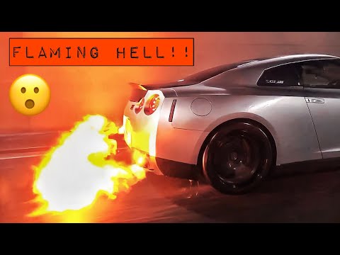 The LOUDEST Nissan GTR EVER!!?? **MONSTER FLAMES**