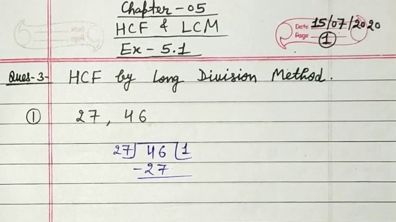 HCF By Long Division Method YouTube HCF By Long Division Method YouTube