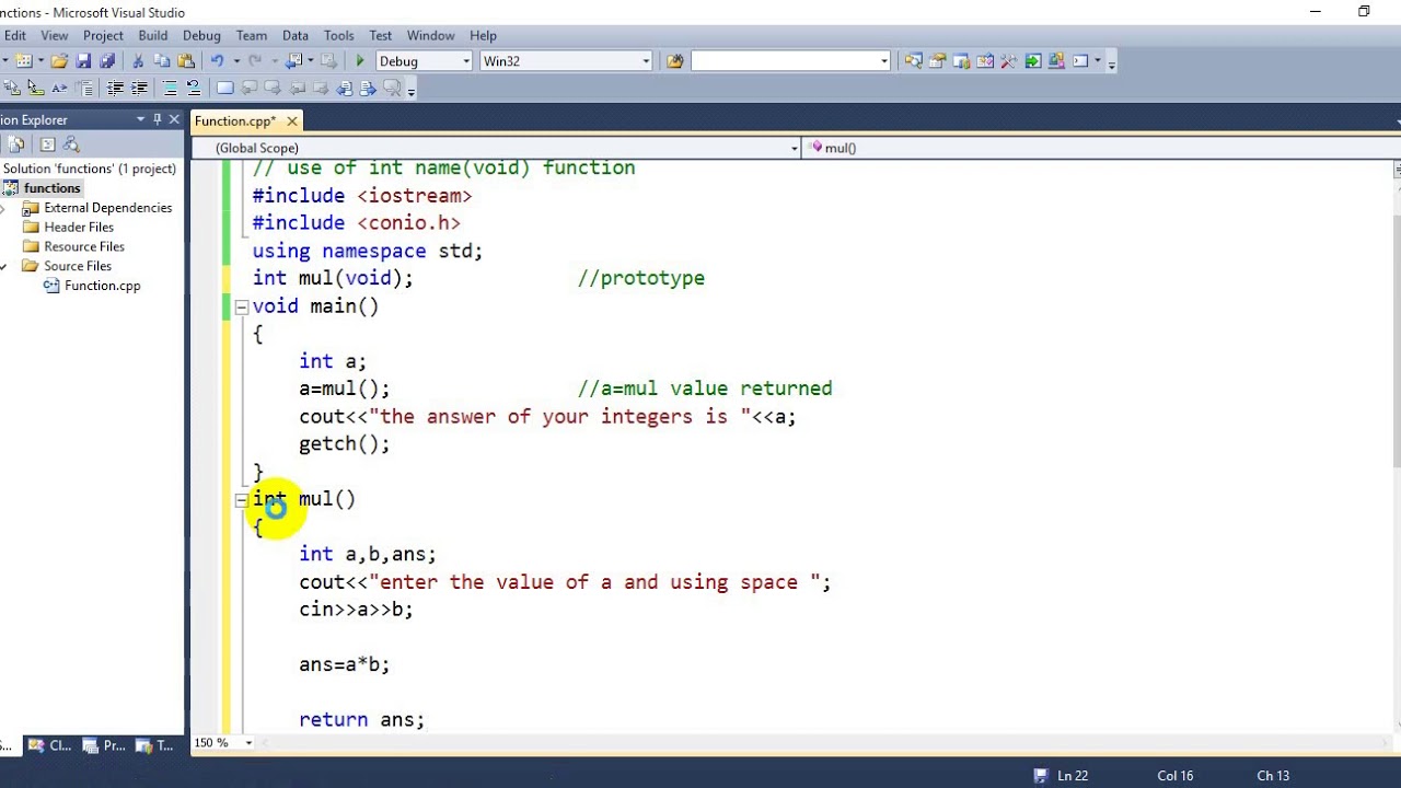 C Program Using Function Lecture No 21 Youtube 4695