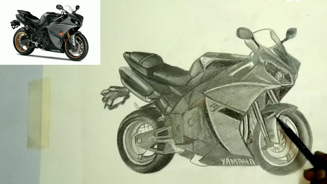 R1 yamaha | pencil drawing | tutorials | in tamil | tips | techniques ...