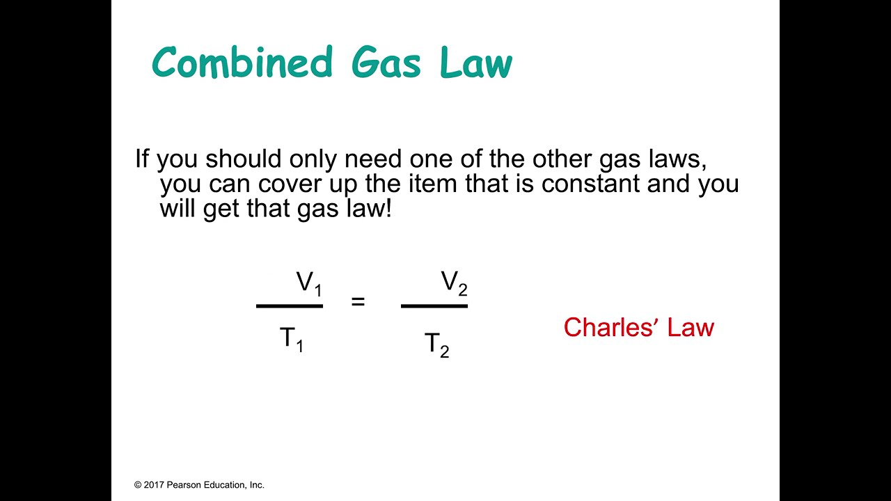 Chem 10 - Chapter 11 Individual Gas Laws and Combined Gas Law - YouTube