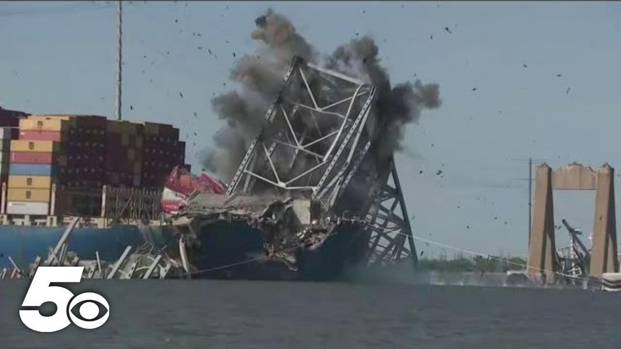 Video: Collapsed Baltimore bridge cleared with explosives - YouTube