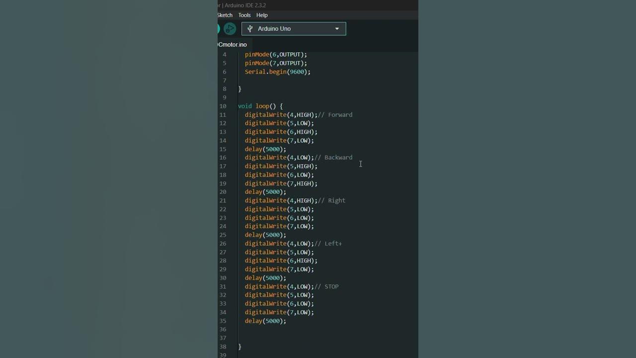 Arduino Code Dc Motor Arduinoprogramming Arduinosoftware Arduinocode Code Arduino Youtube