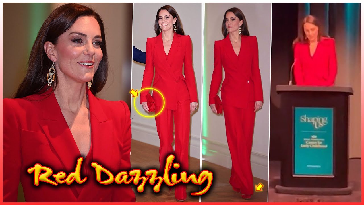 Princess Catherine Looked RAVISHING In A Vibrant Red Suit As She Speech ...