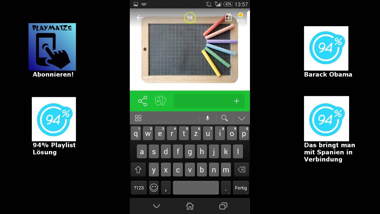 94% Lösung [Android/IOS] - Bild: Tafel und Kreide [Deutsch/German ...