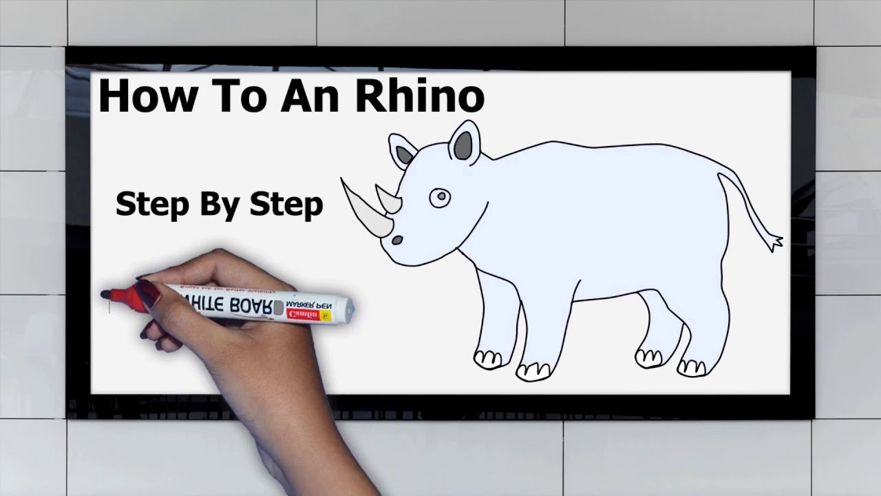How To Draw An Rhino (Step By Step Easy) - YouTube