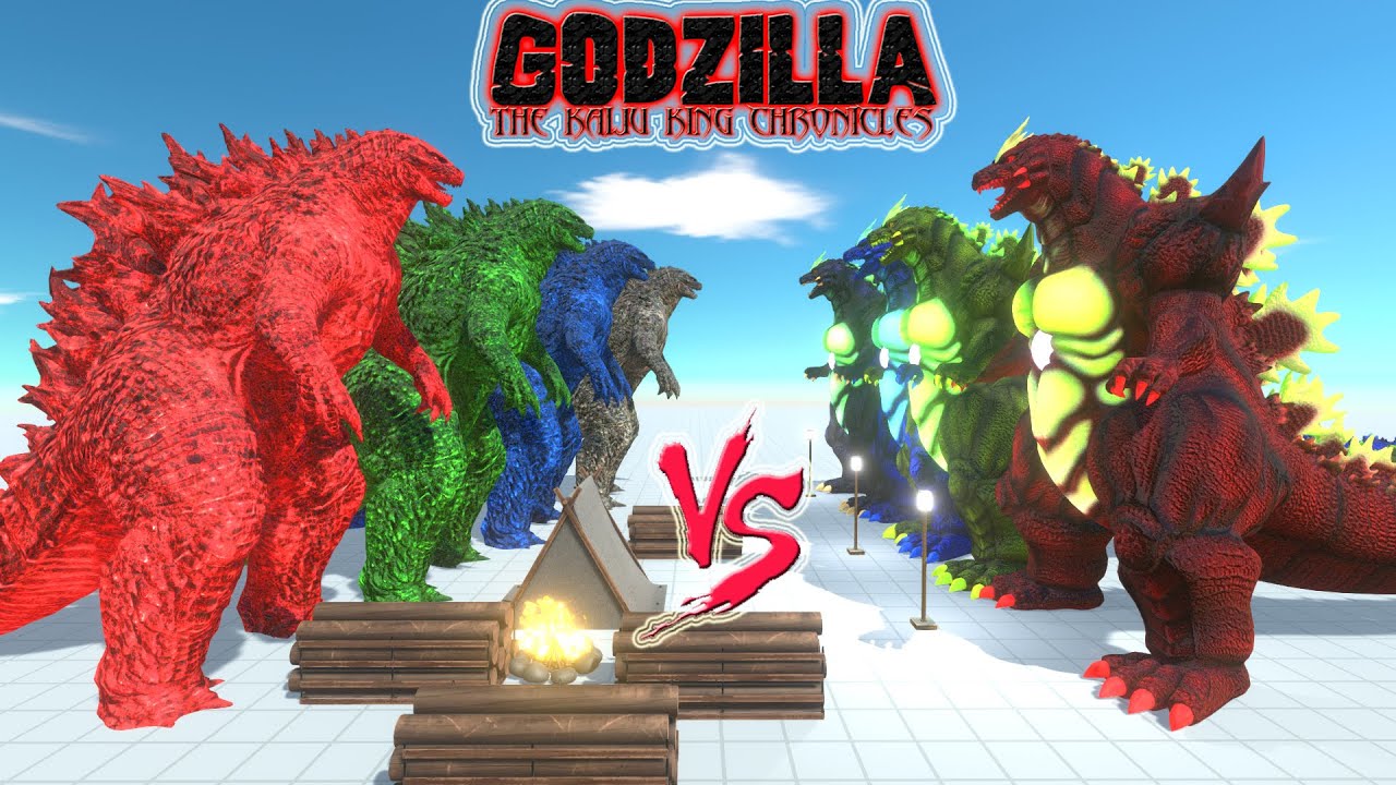 4X GODZILLA 2021 VS 4X SUPER GODZILLA CLONES - Animal Revolt Battle ...