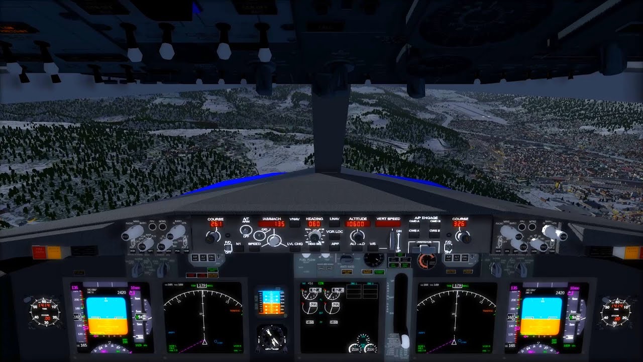 FlightGear 737-800YV İNNSBRUCK Cricling Approach Runway 08 - YouTube