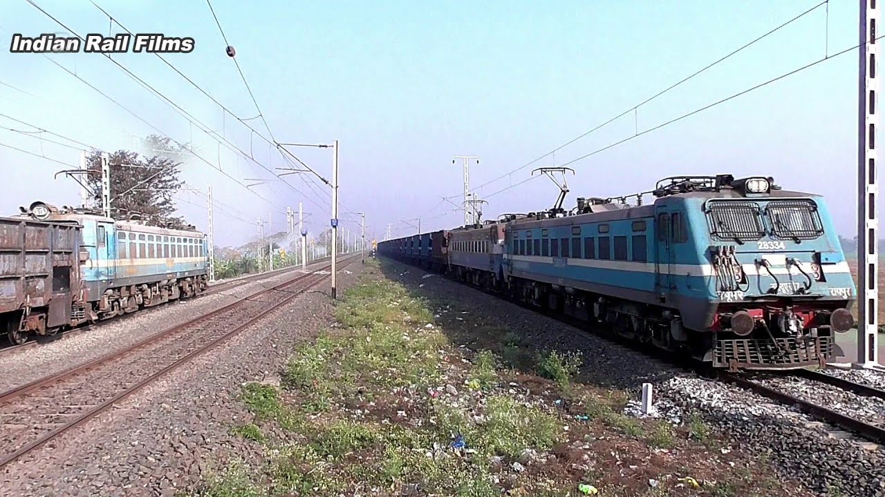 Twin WAG-7 Loco Led Freight Train Crossing Single Loco Led Freight ...