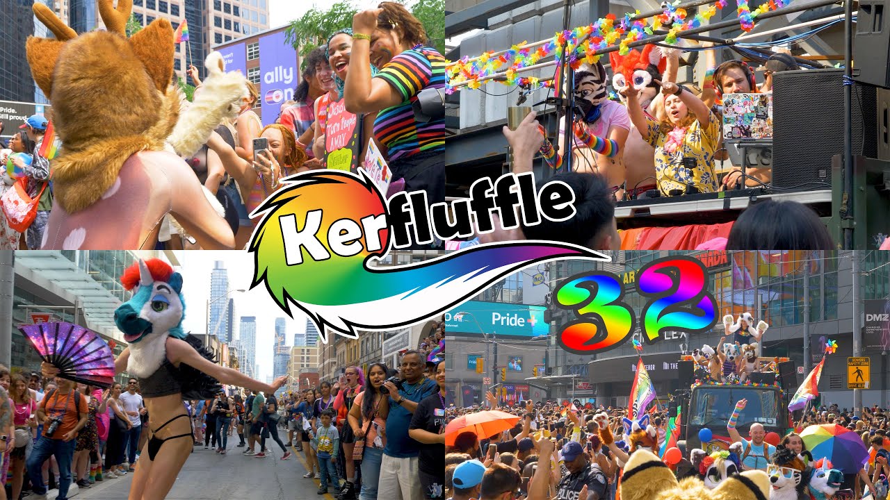 FURRIES in the TORONTO PRIDE PARADE on a BIG ARMY TRUCK FLOAT ...