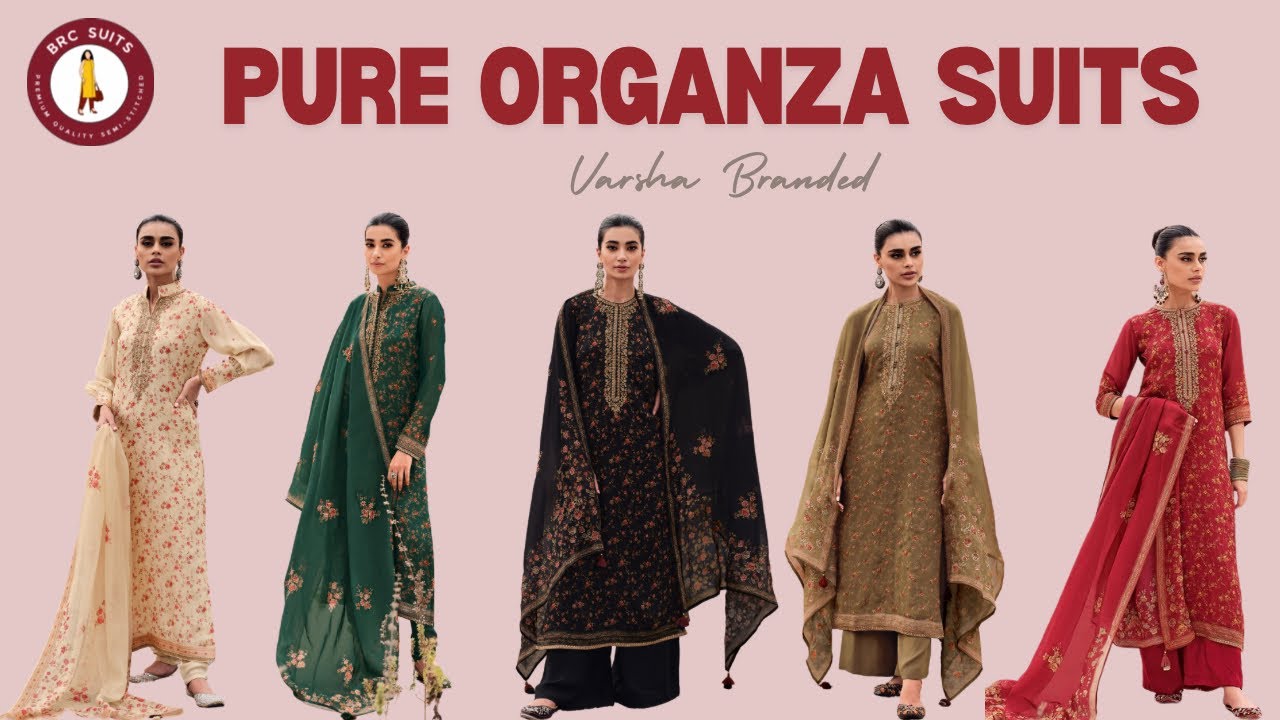 Pure Organza Girlish Suits | Varsha Brand Suits | Fancy Dupatta Cutwork ...