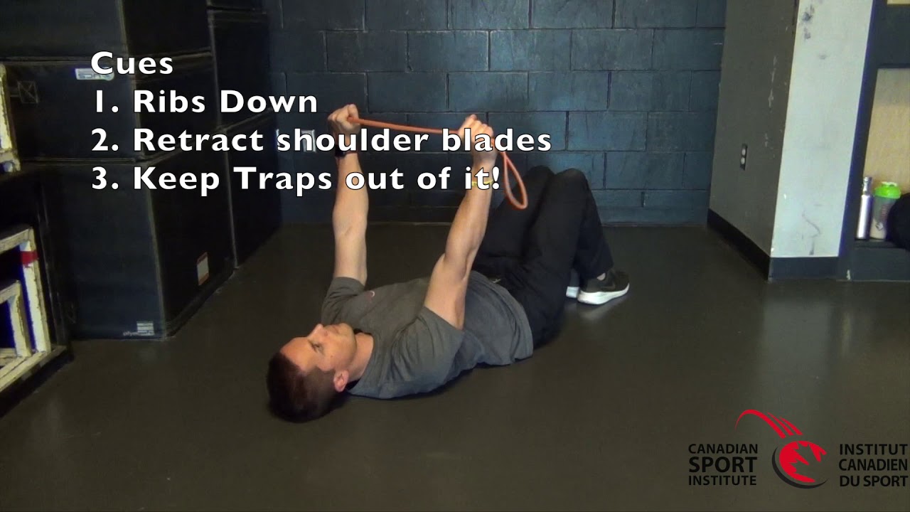 Supine Band Pull Apart - YouTube