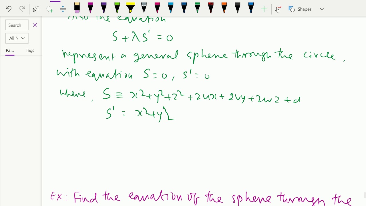 Analytical solid geometry : - ( Sphere through a given circle ) - 86. - YouTube