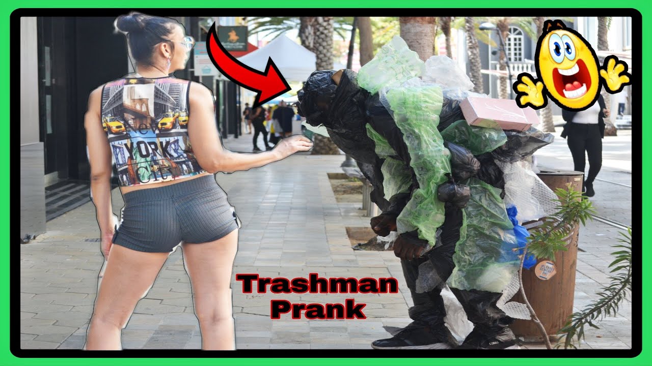 Crazy scream!!! TrashMan prank - YouTube
