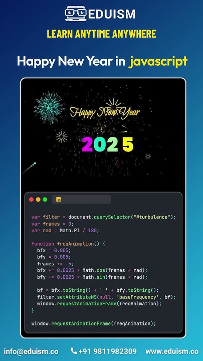 Happy New Year In Javascriptjs Java Javascript Css Newyear Html