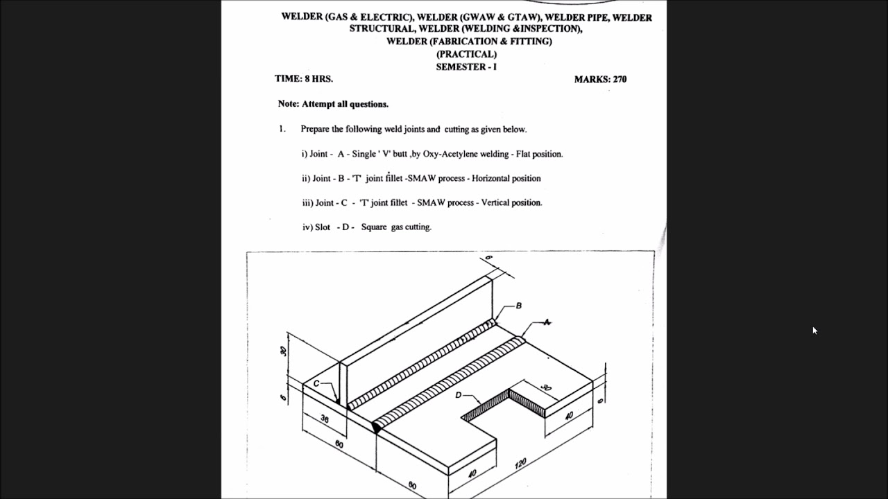 Welder Practical Question paper...Semester-1 - YouTube