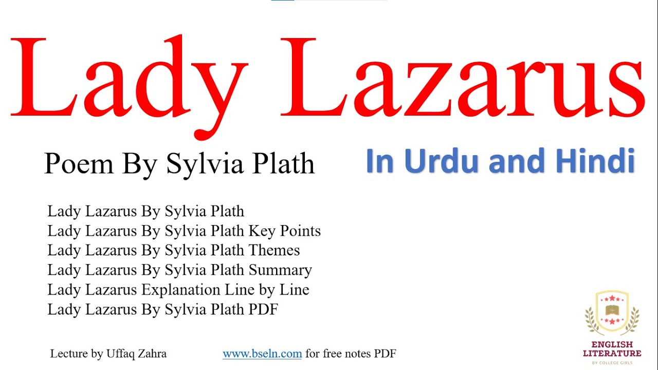 Lady Lazarus By Sylvia Plath, Lady Lazarus Summary, Lady Lazarus ...