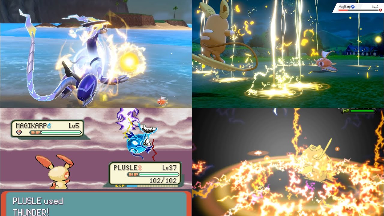 #87 Thunder - Generations 1-9 Pokémon move - YouTube