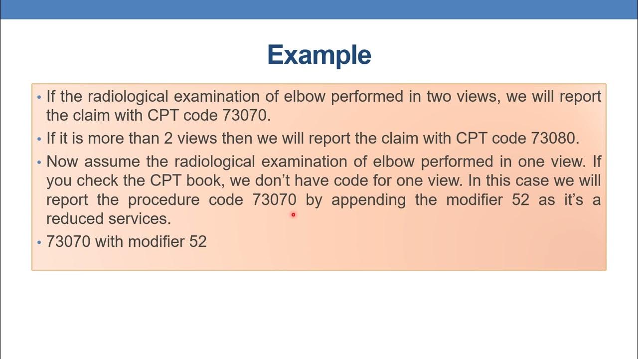 MODIFIER 52 REDUCED SERVICES - YouTube