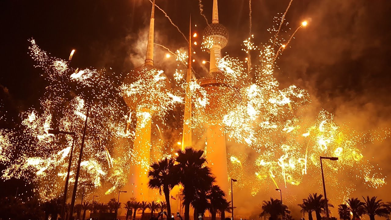 fireworks at Kuwait 2023 - YouTube