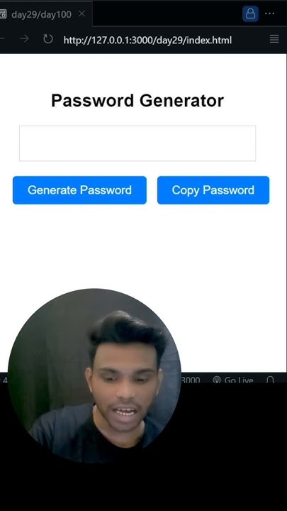 Password Generator Using Html Css And Js 🔥 Day29 Day100 Html Css Js Shorts Trending Viral