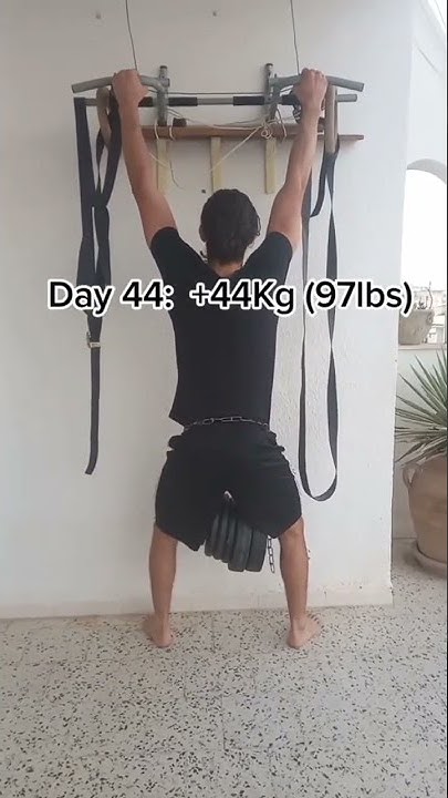 Day 44 (+44kg) - Pull Up everyday but adding 1kg more everytime | Weighted Pullup Challenge ...