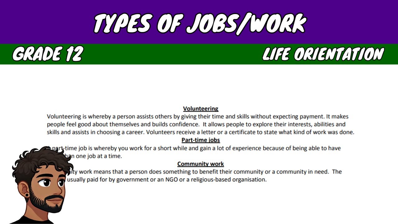 Types of Jobs | Grade 12 Term 1 LO - YouTube