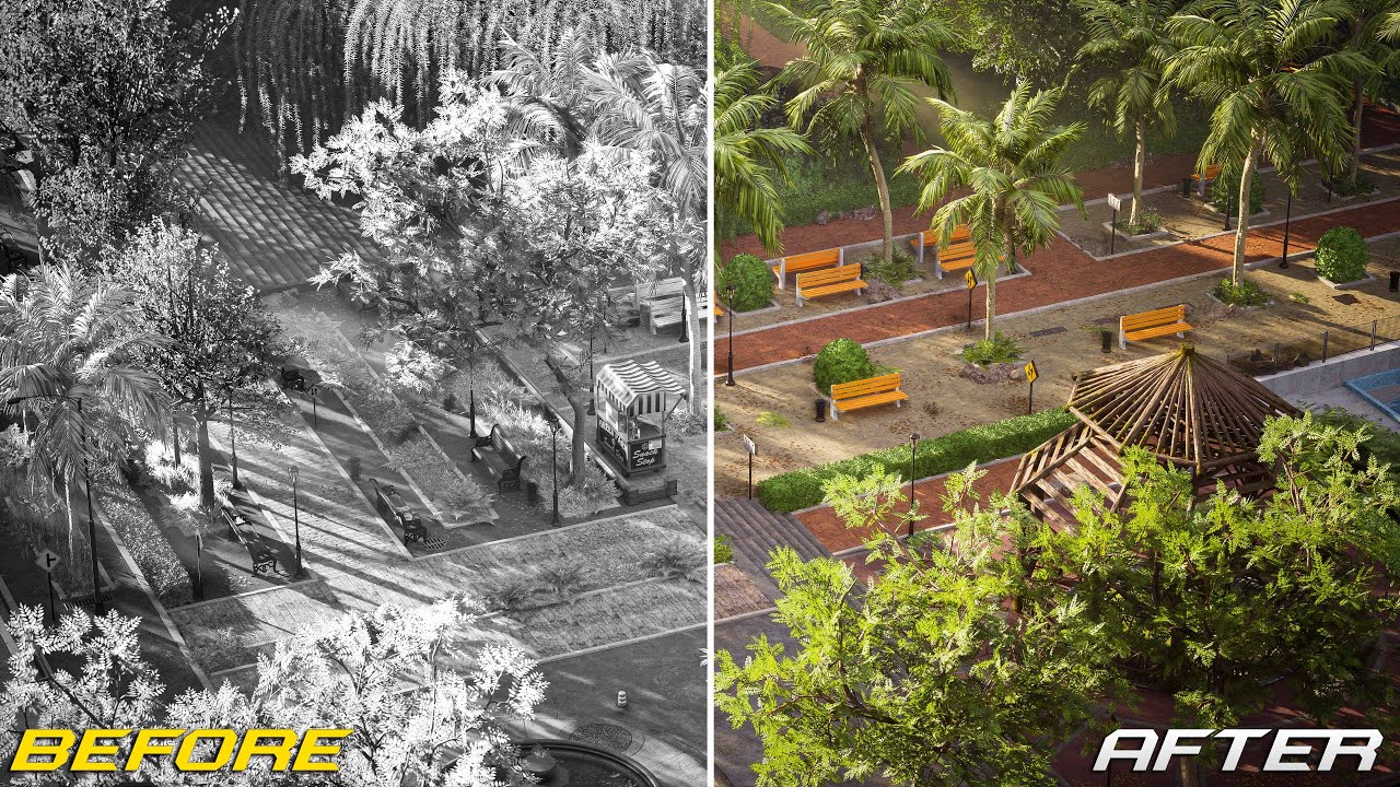 Unreal Engine 5 Environment Design | 3D Park Scene Before & After ...
