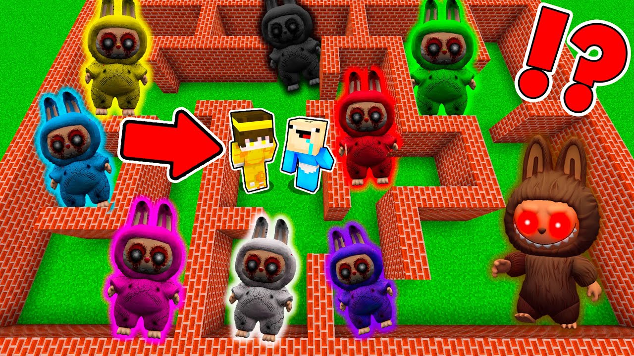 2 Noobs ATRAPADOS en el LABERINTO de LABUBU en Minecraft | ESCAPA del ...