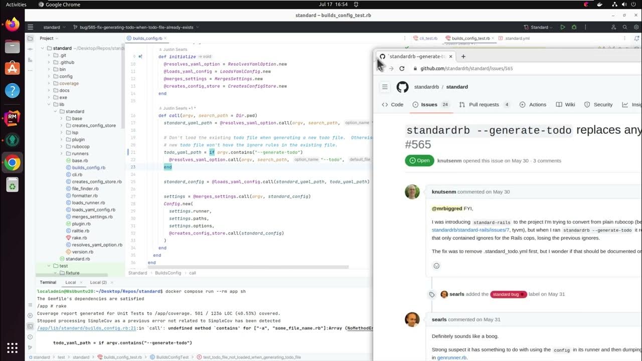 Saturdaymp Show 7 Trying To Add A System Test For The Standard Ruby Linter Todo Bug Fix Youtube
