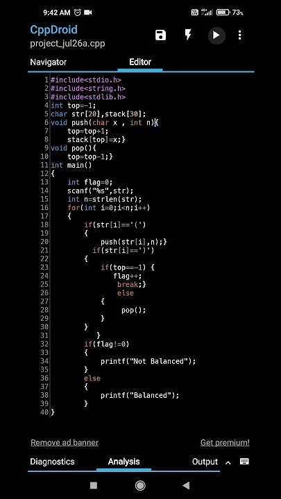 balancing the parentheses using stack #shorts#like#share#subscribe ...