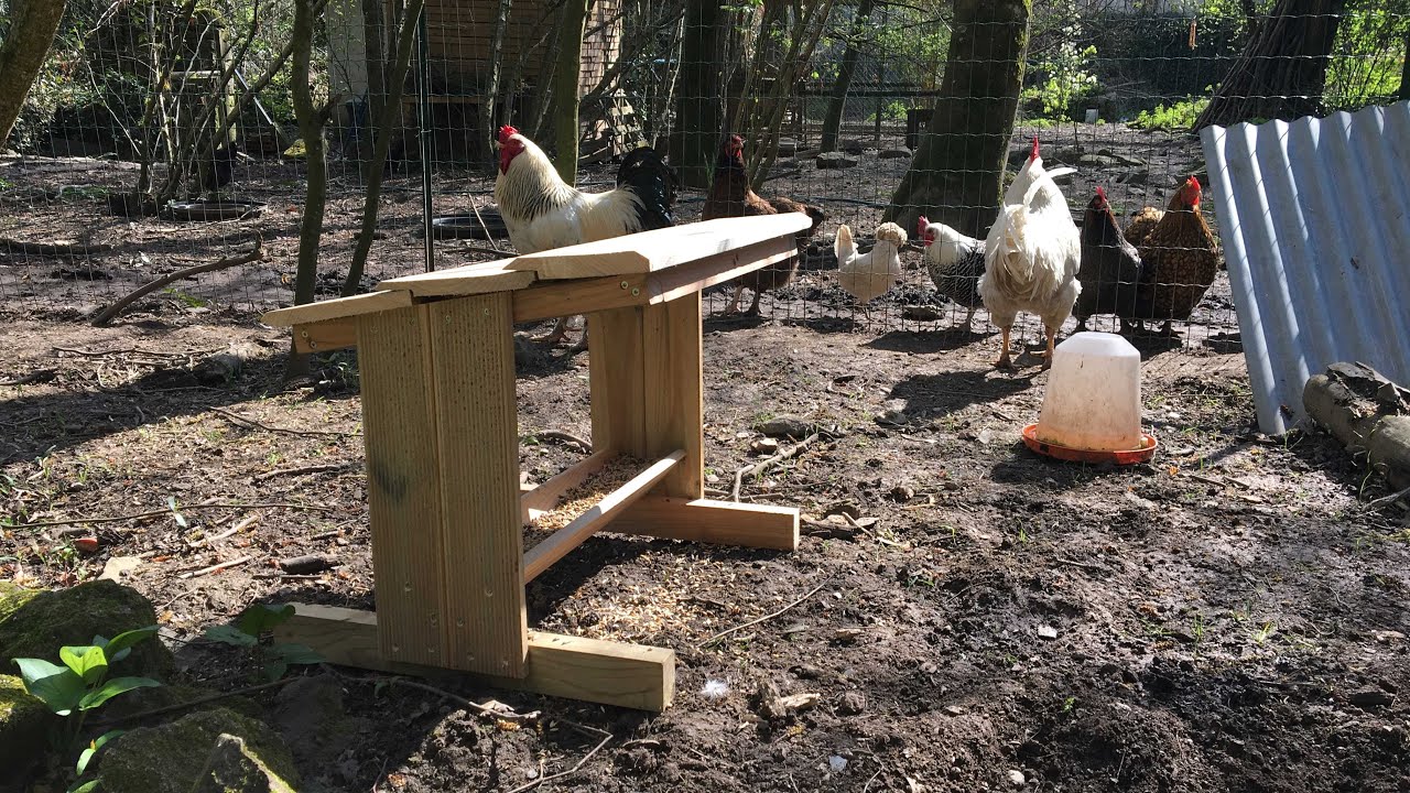 Building a Wooden Chicken Feeder - YouTube
