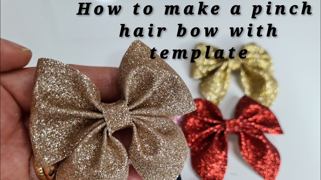 how to make a pinch hair bow with template - YouTube