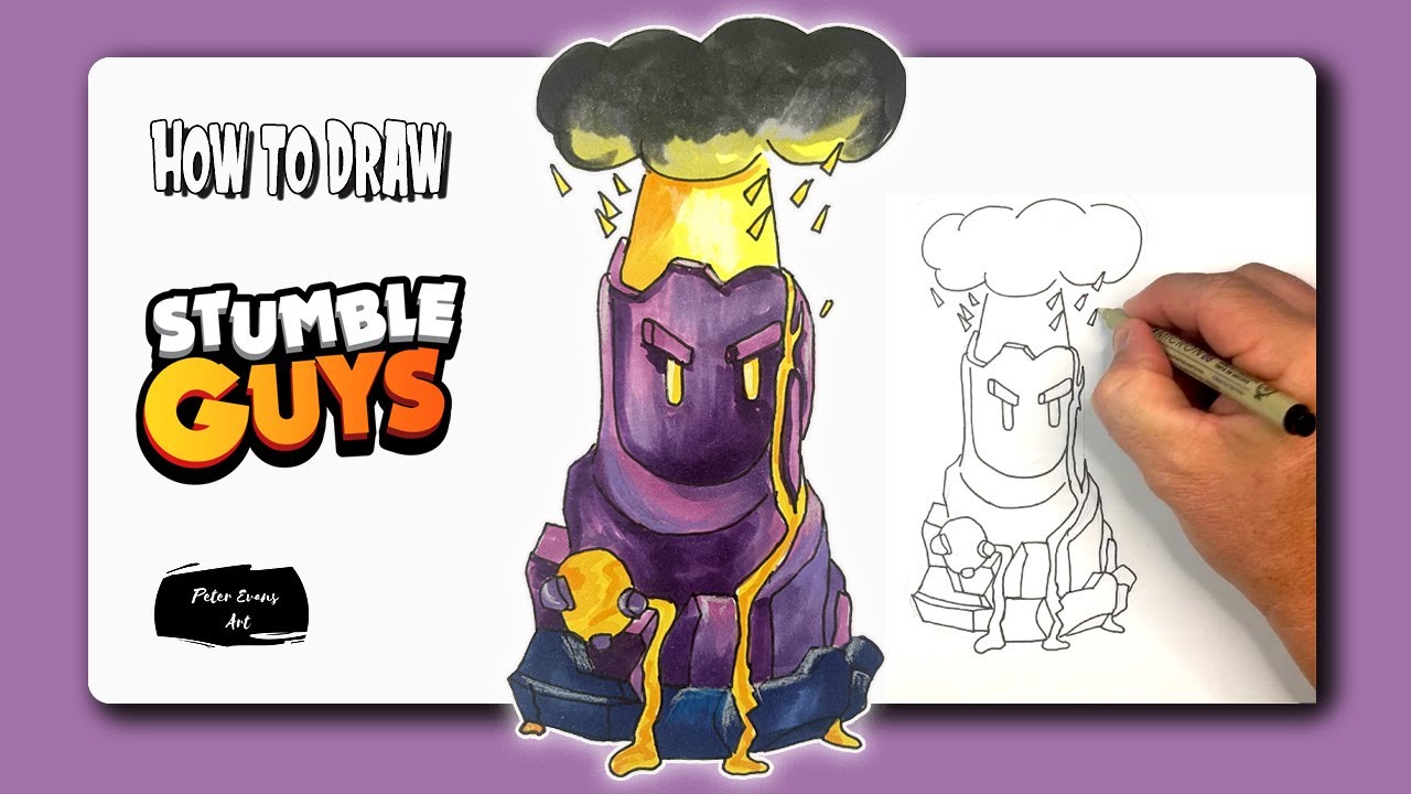 How to Draw Volcano Guy from Stumble Guys - YouTube